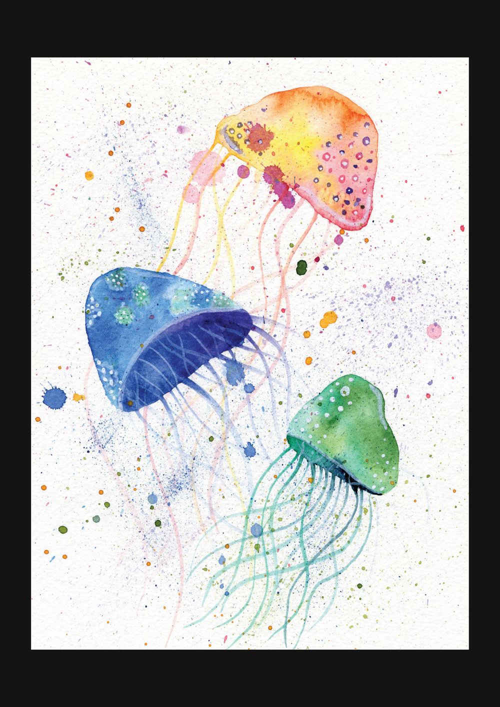 Jellyfish and some experimental with watercolor | Skillshare Student Project