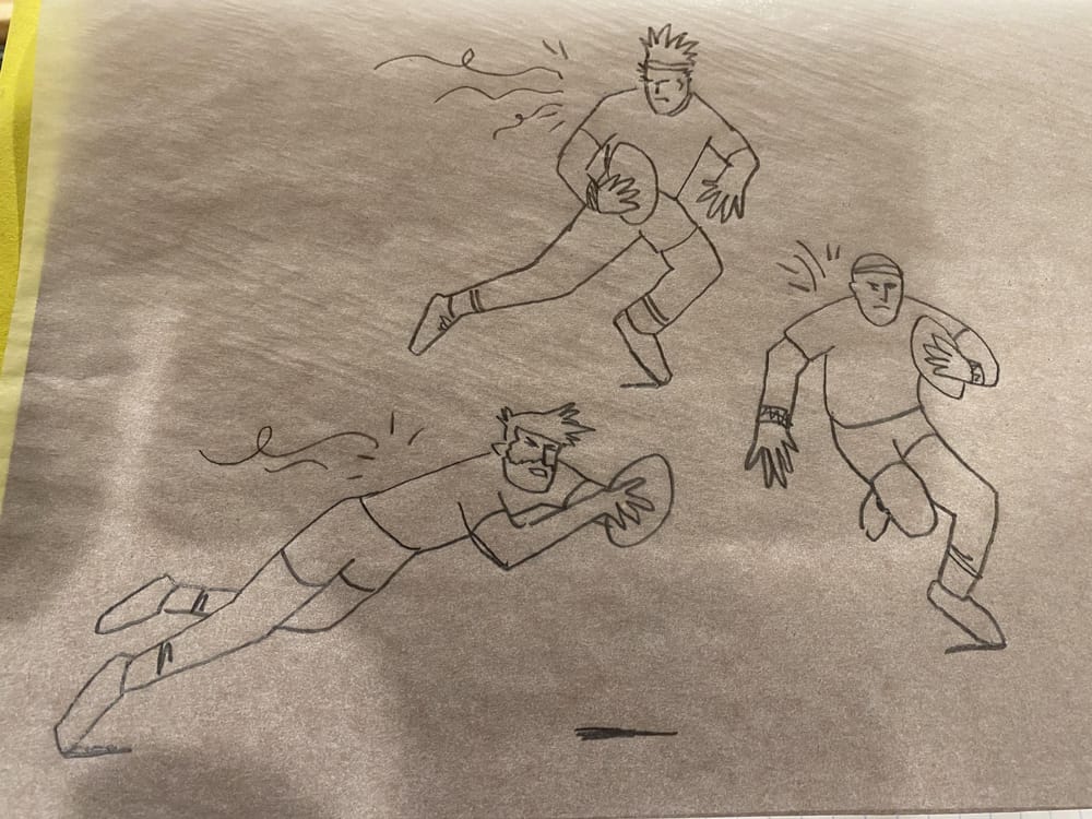Rugby Players Pencil lines | Skillshare Student Project