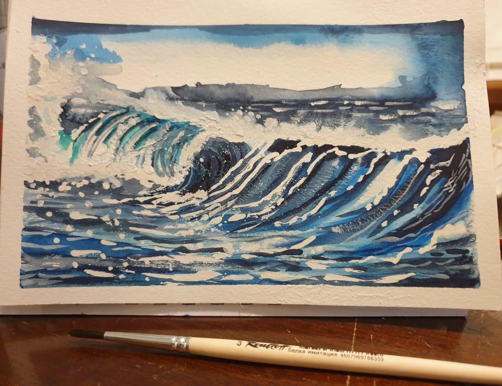 watercolor ocean waves | Skillshare Student Project
