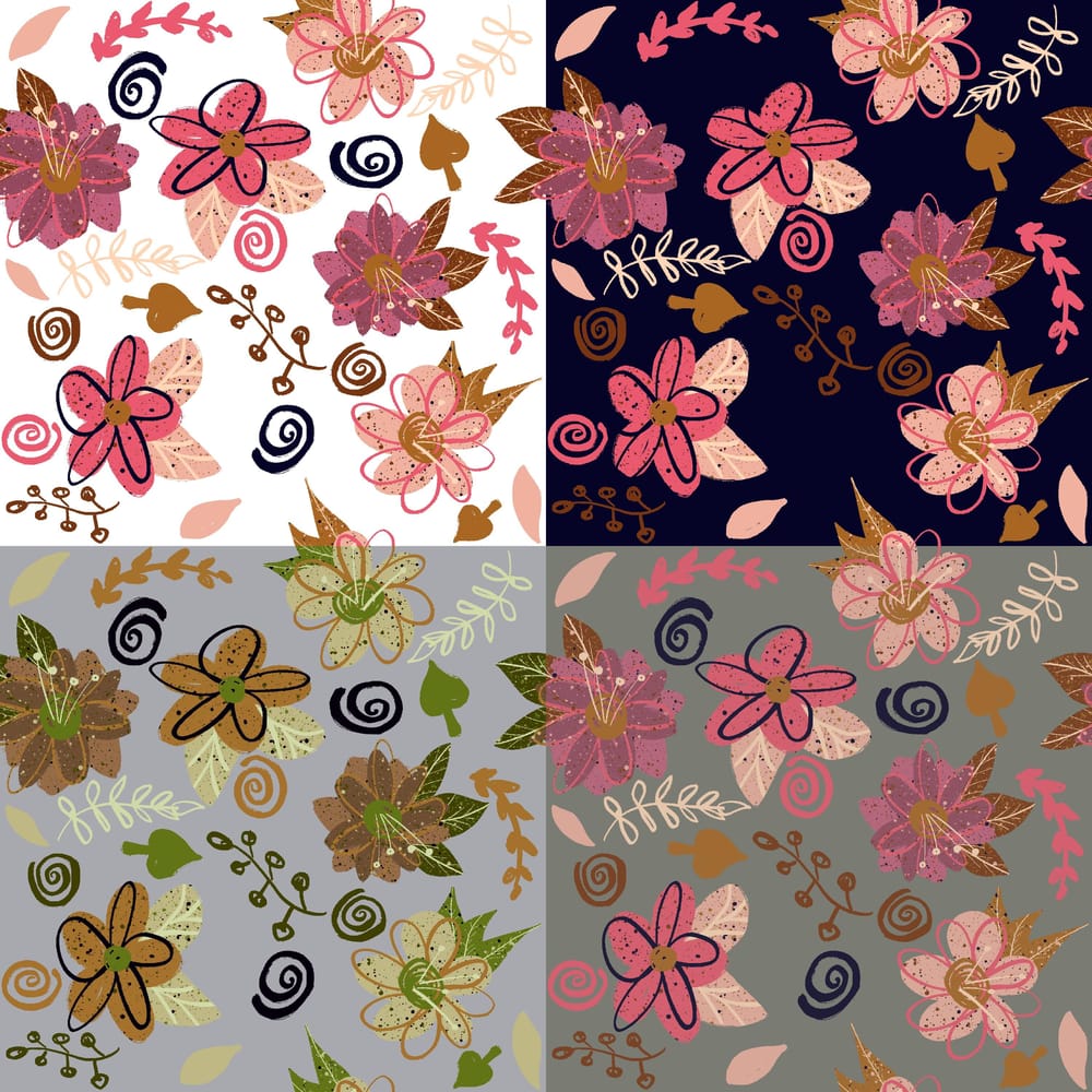 4 colourways surface design pattern | Skillshare Student Project