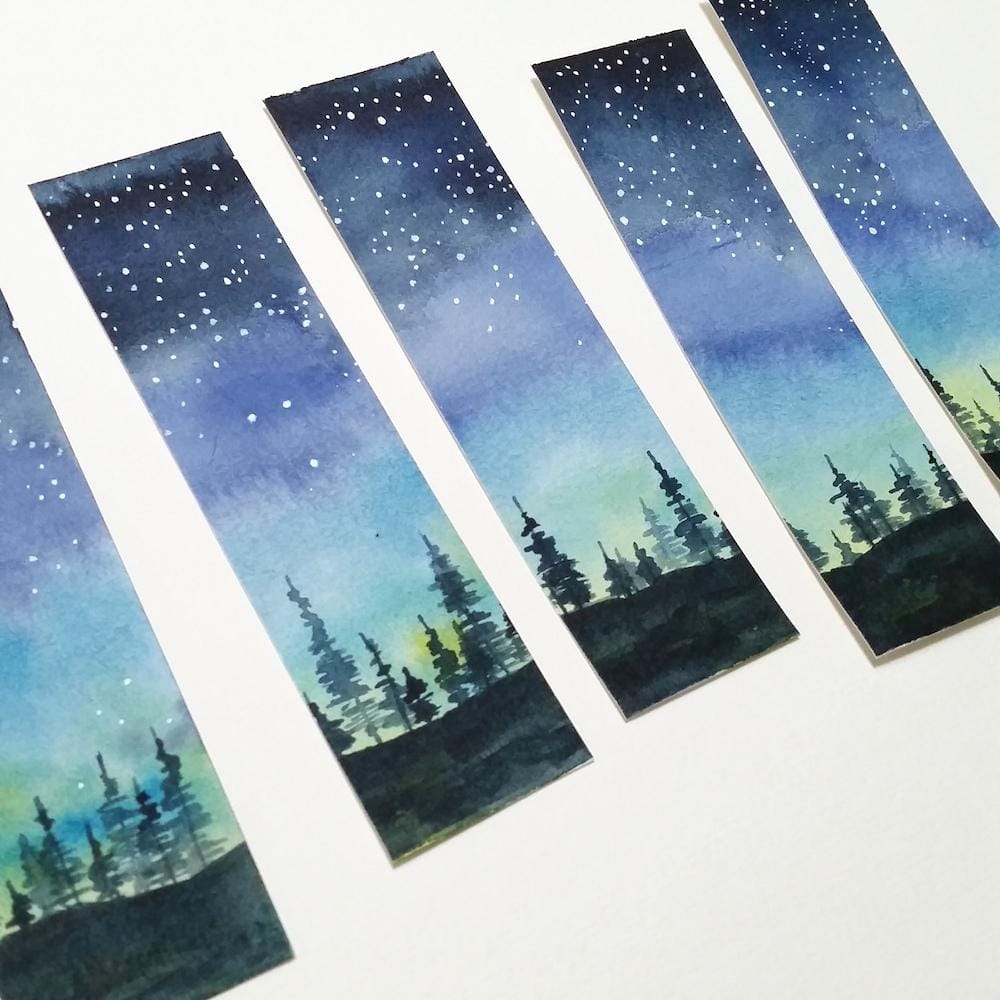 Starry Night Sky bookmarks | Skillshare Student Project