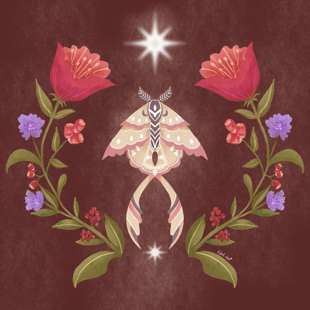 Magical Moth & Botanical Illustration | Skillshare Student Project