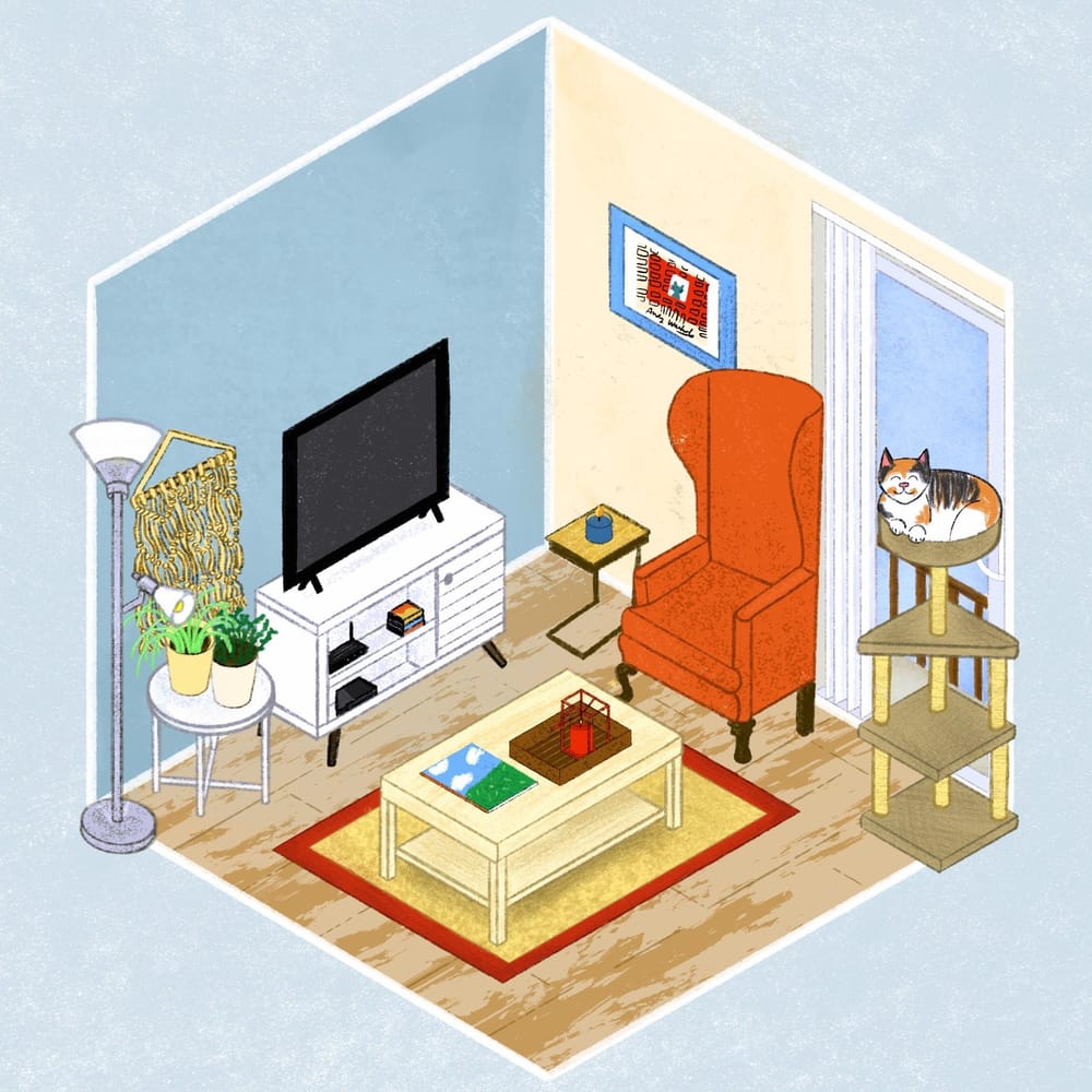 Isometric Living Room | Skillshare Student Project
