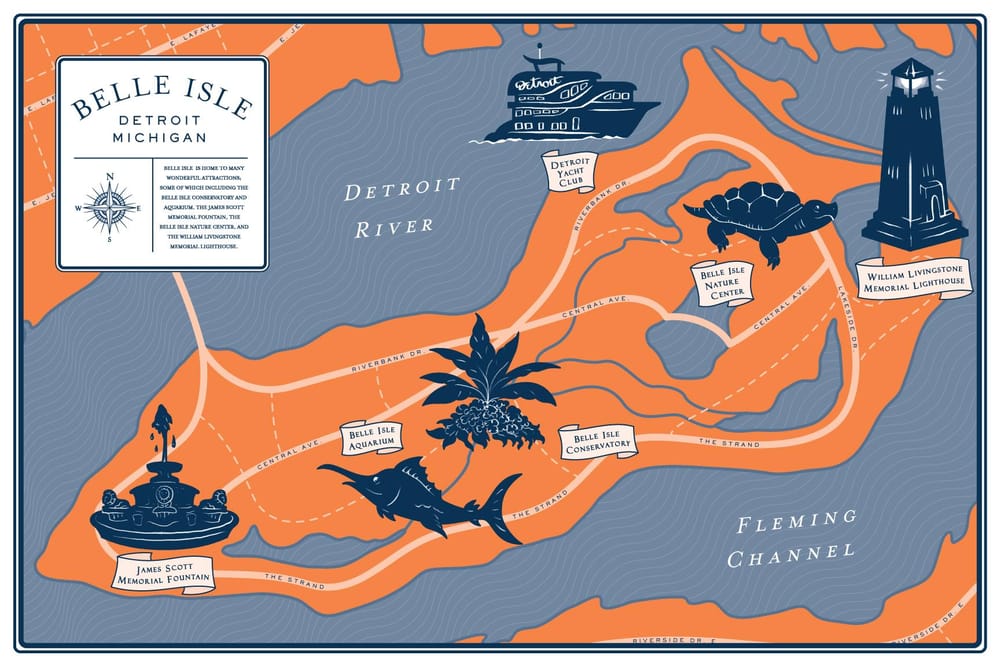 Belle Isle Map | Skillshare Student Project