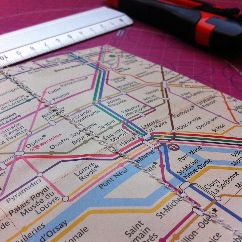 Paris Metro into a Sewn Notebook | Skillshare Student Project