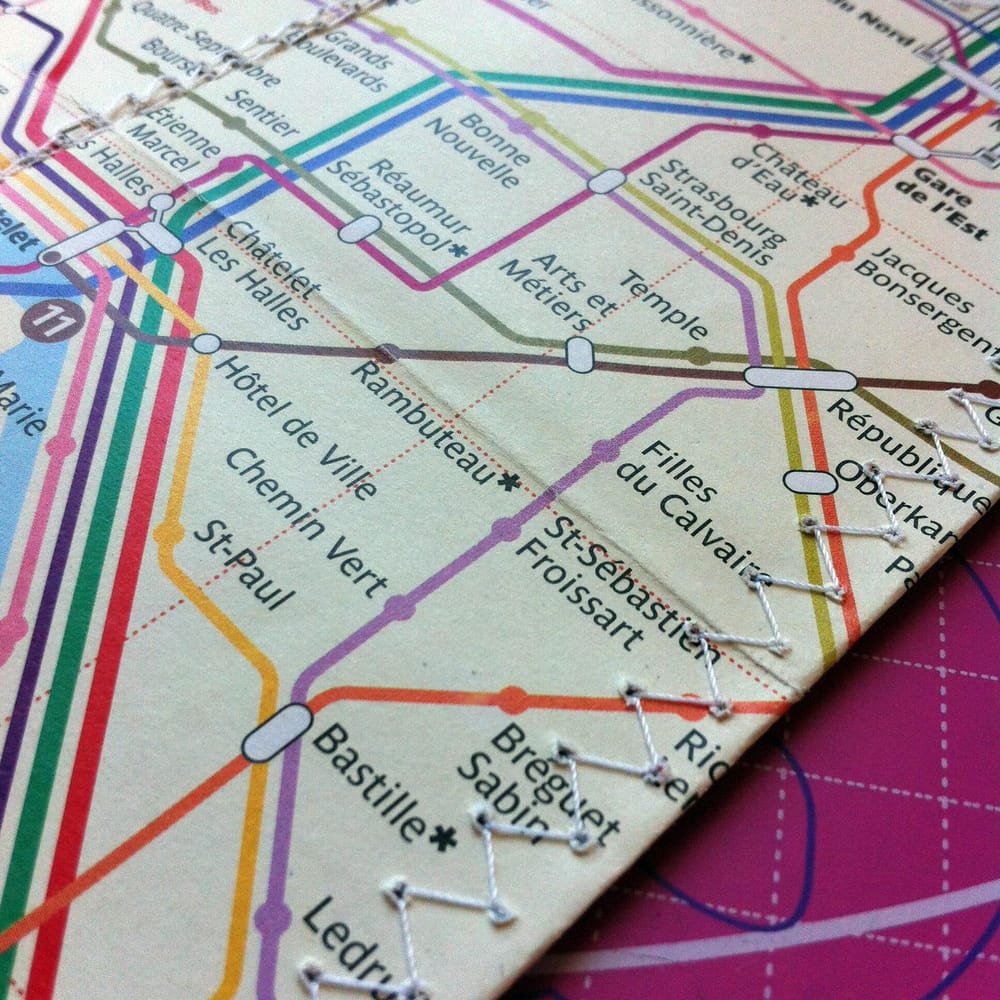 Paris Metro into a Sewn Notebook | Skillshare Student Project