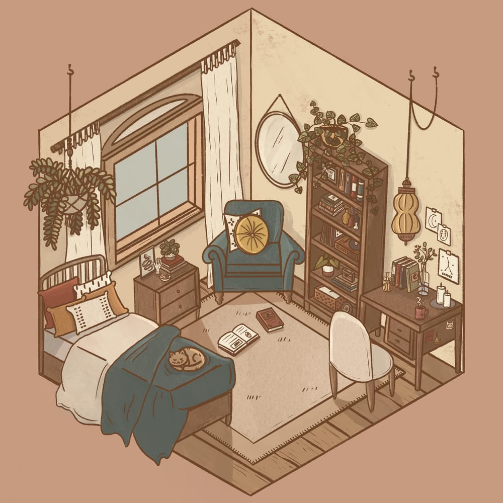 Isometric Room Illustration | Skillshare Student Project