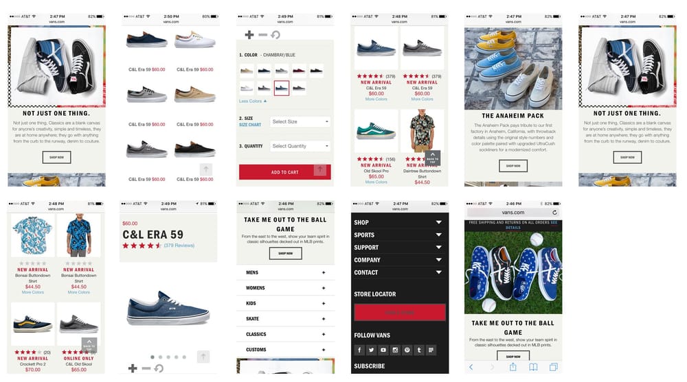 Mobile shopping app UI design - Vans | Skillshare Student Project