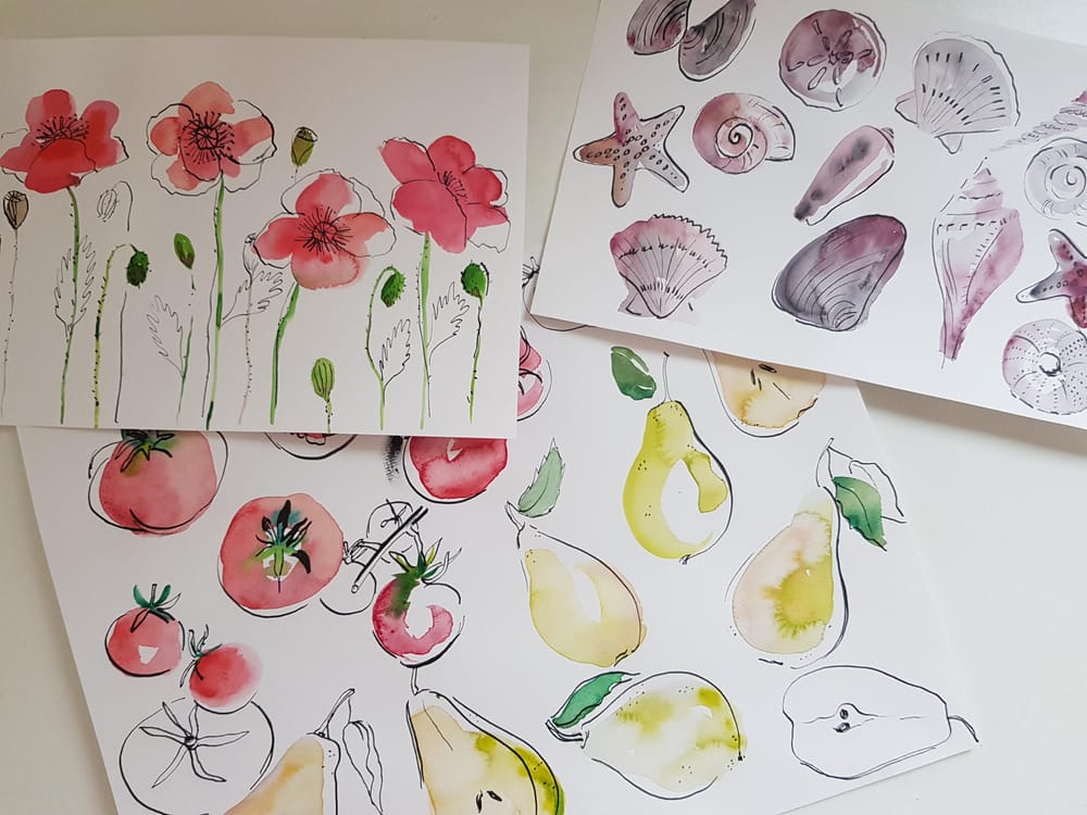 Fruits with Watercolour and Ink | Skillshare Student Project