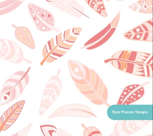 Folk feathers pattern | Skillshare Student Project