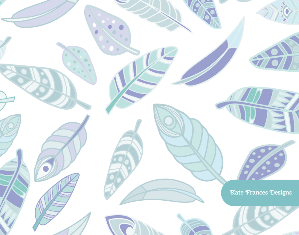 Folk feathers pattern | Skillshare Student Project
