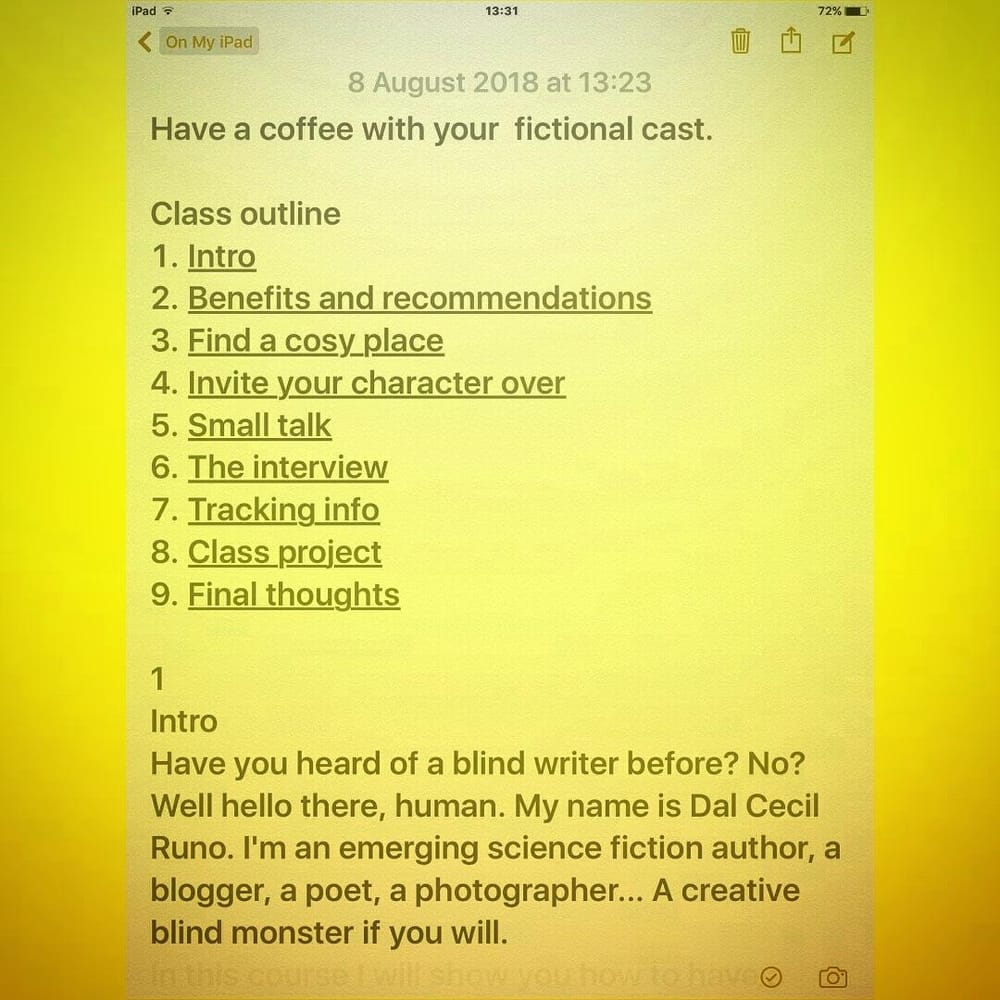 Have A Coffee With Your Fictional Cast | Skillshare Student Project