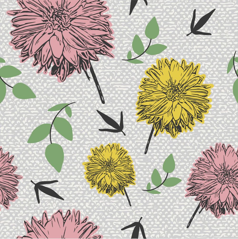 Flower patterns, full and half drop repeat | Skillshare Student Project