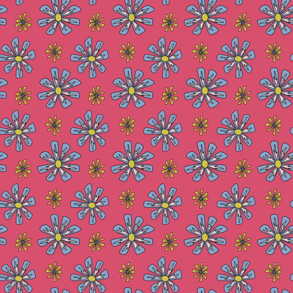 5 color palette flower pattern | Skillshare Student Project