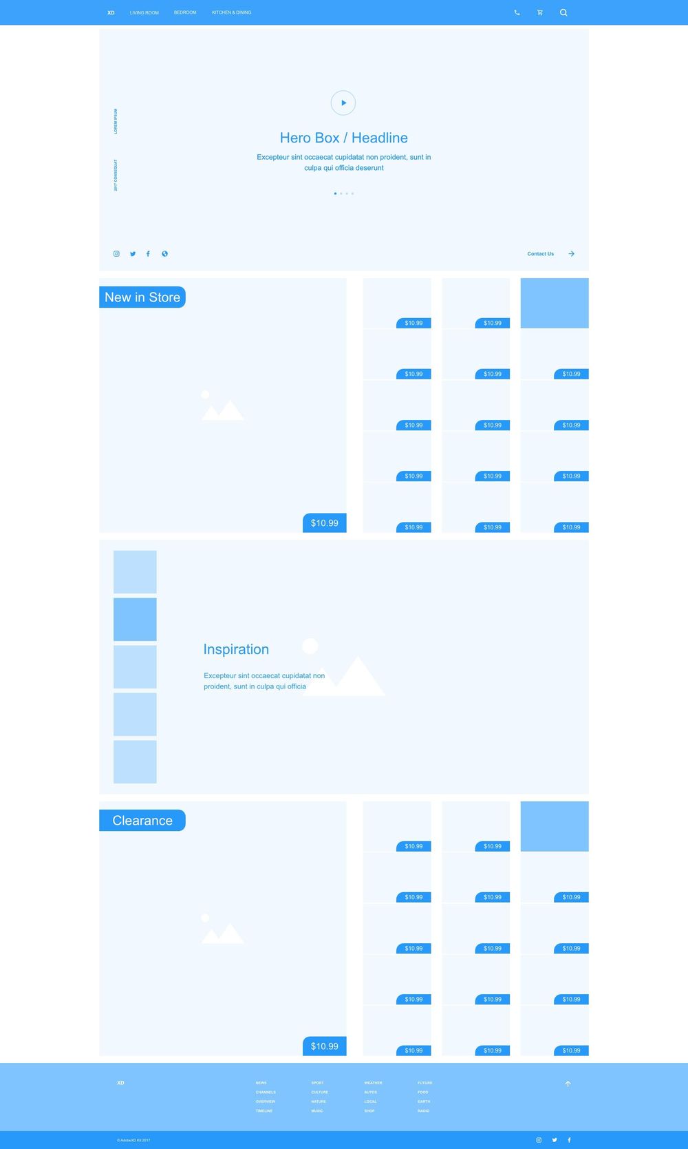 Project 1 & 2 - Wireframes (home / contact) & Prototype | Skillshare ...