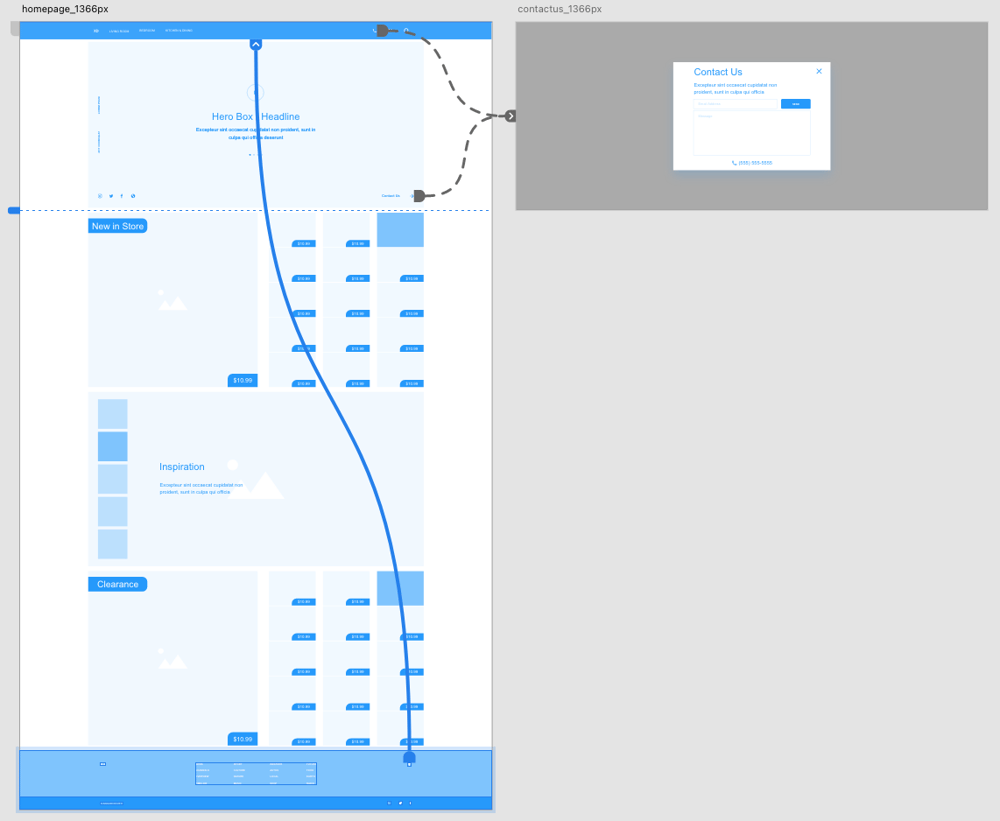 Project 1 & 2 - Wireframes (home / contact) & Prototype | Skillshare ...