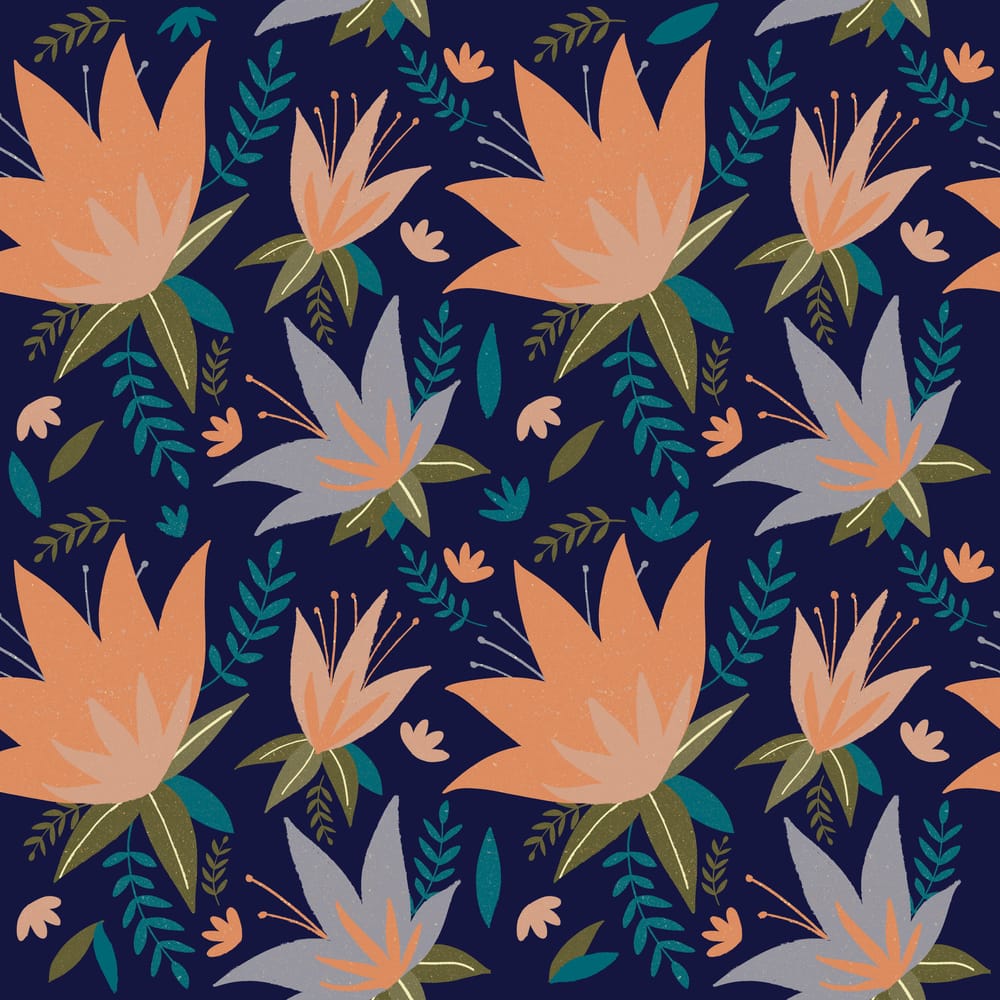 Lotus repeat pattern | Skillshare Student Project