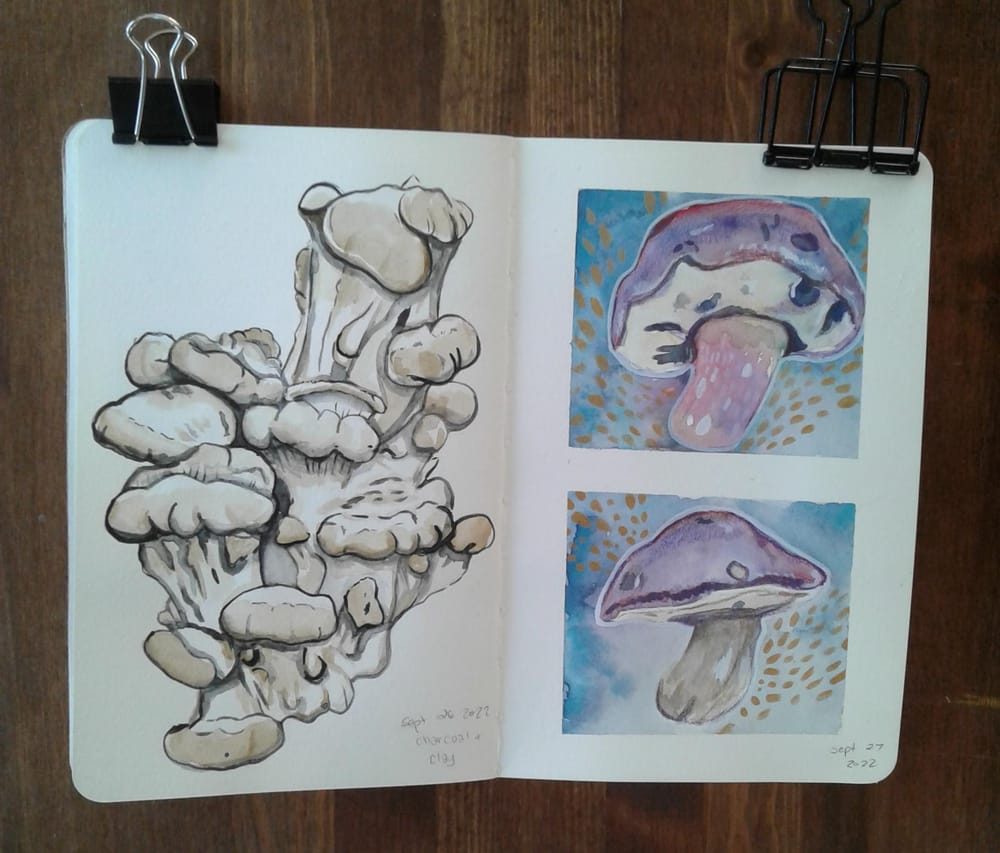 Mixed Media Mushrooms | Skillshare Student Project Mixed Media Mushrooms | Skillshare Student Project