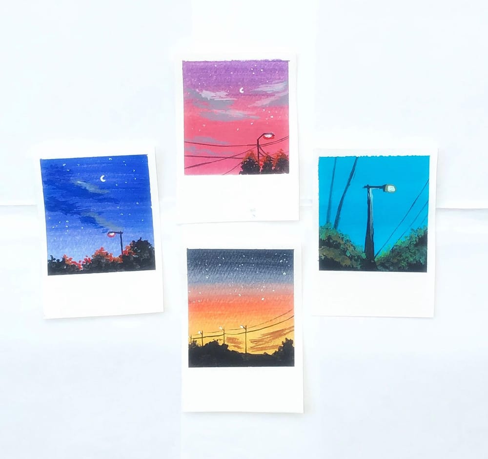Mini Polaroid paintings | Skillshare Student Project