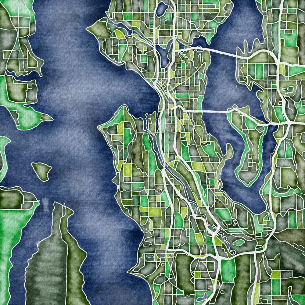 Illustrated Map- Seattle | Skillshare Student Project