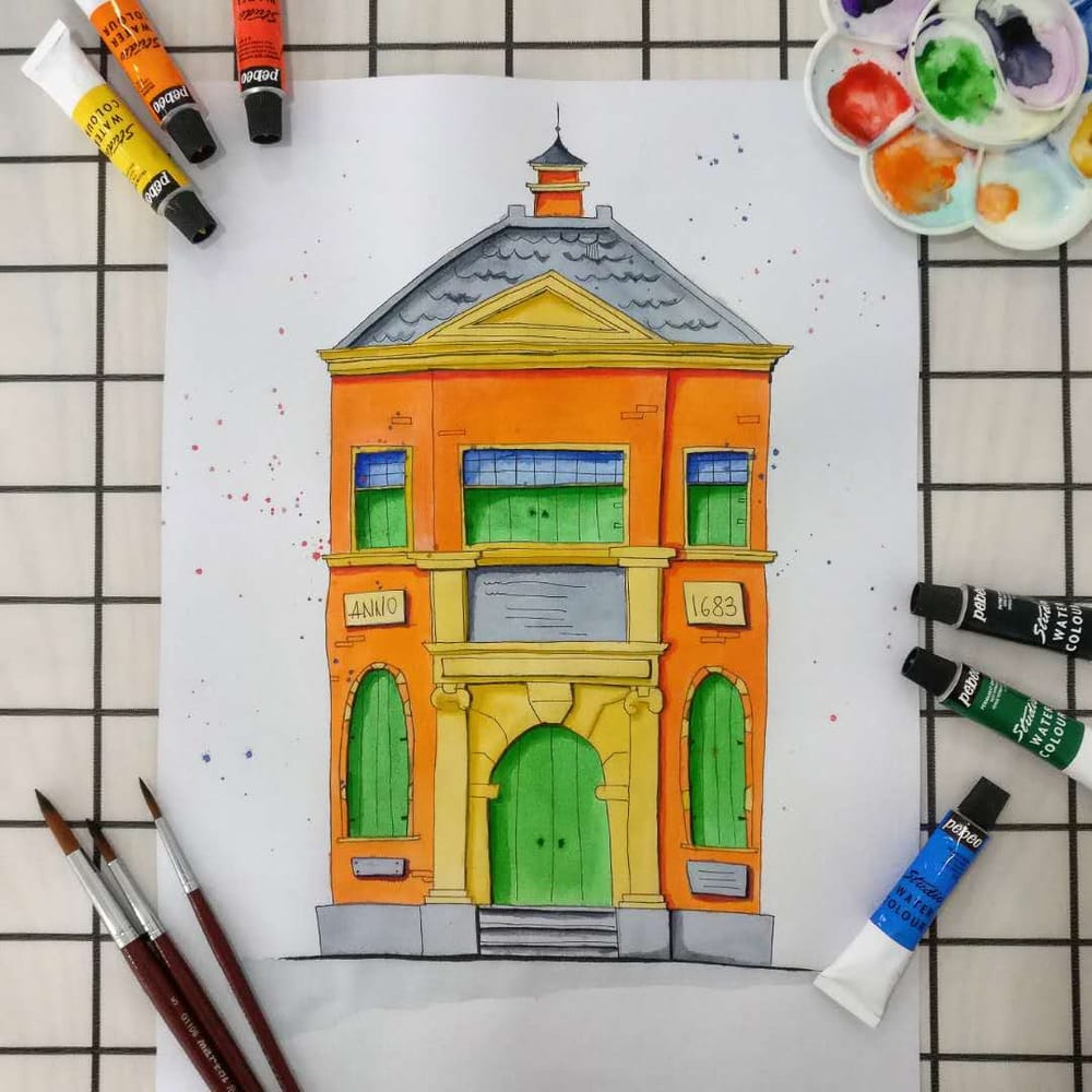 Urban Sketching for Beginners: Watercolour Sketch in 3 Steps | Skillshare Student Project