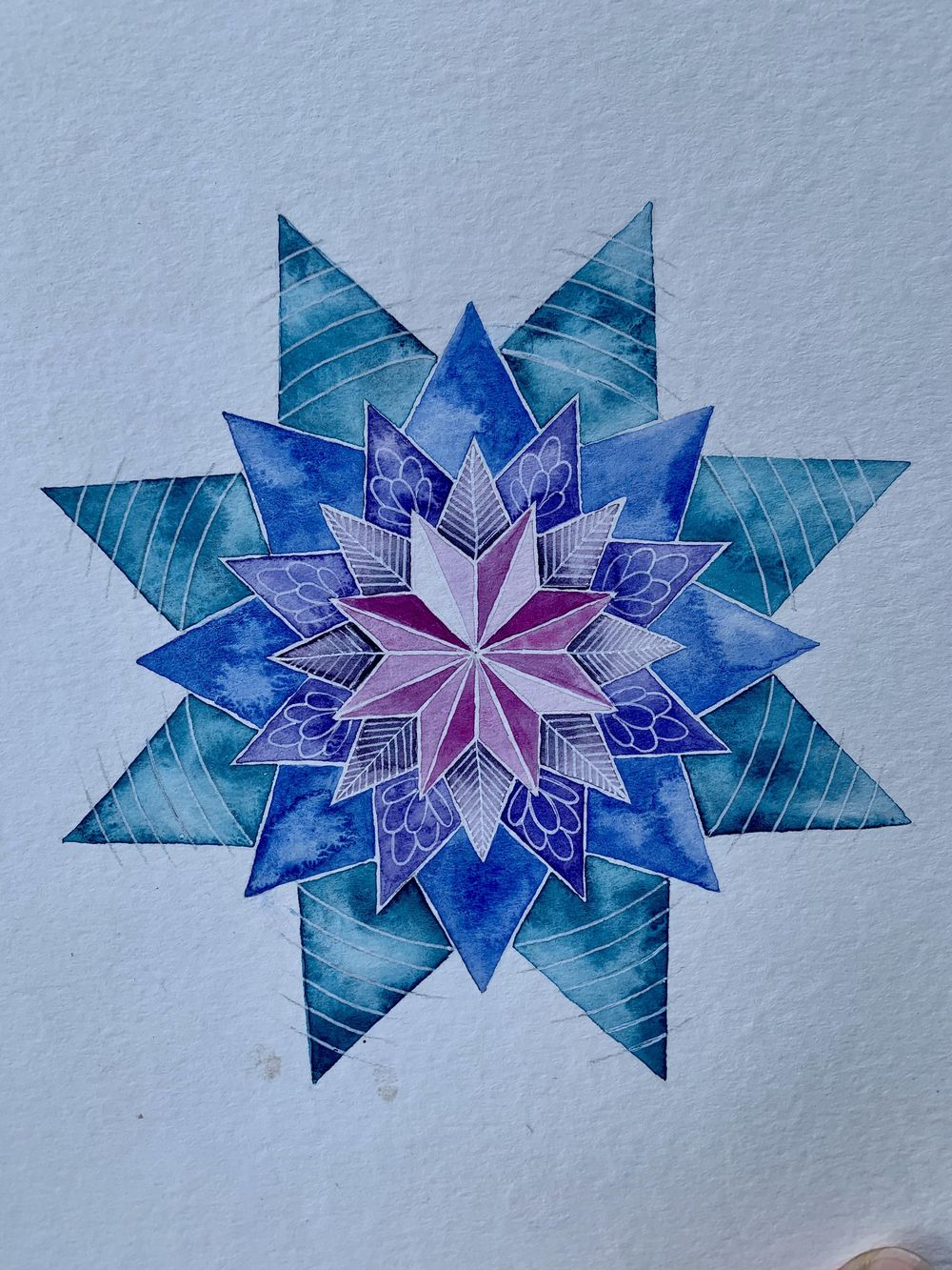 Cool tone Mandala | Skillshare Student Project