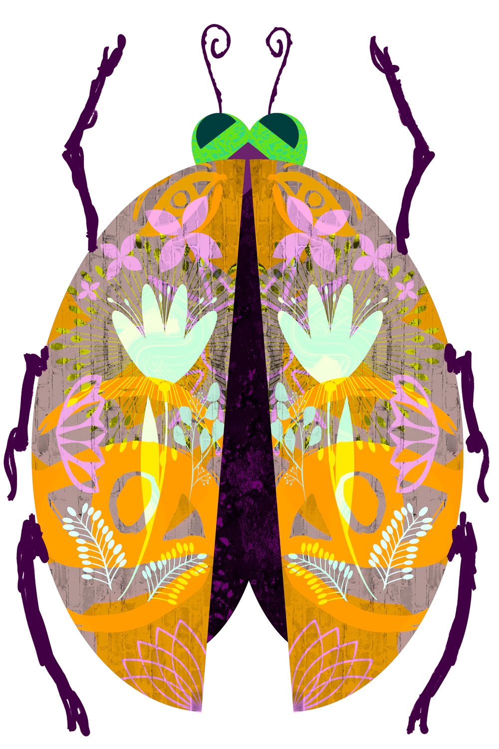 Folk Art Insect (Plus extra beetle I drew w/ symbol+pixel brushes ...