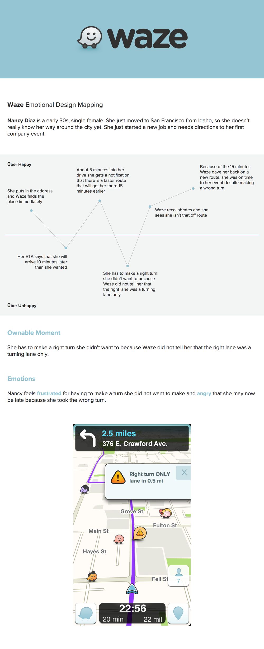 Waze Emotional Design | Skillshare Student Project