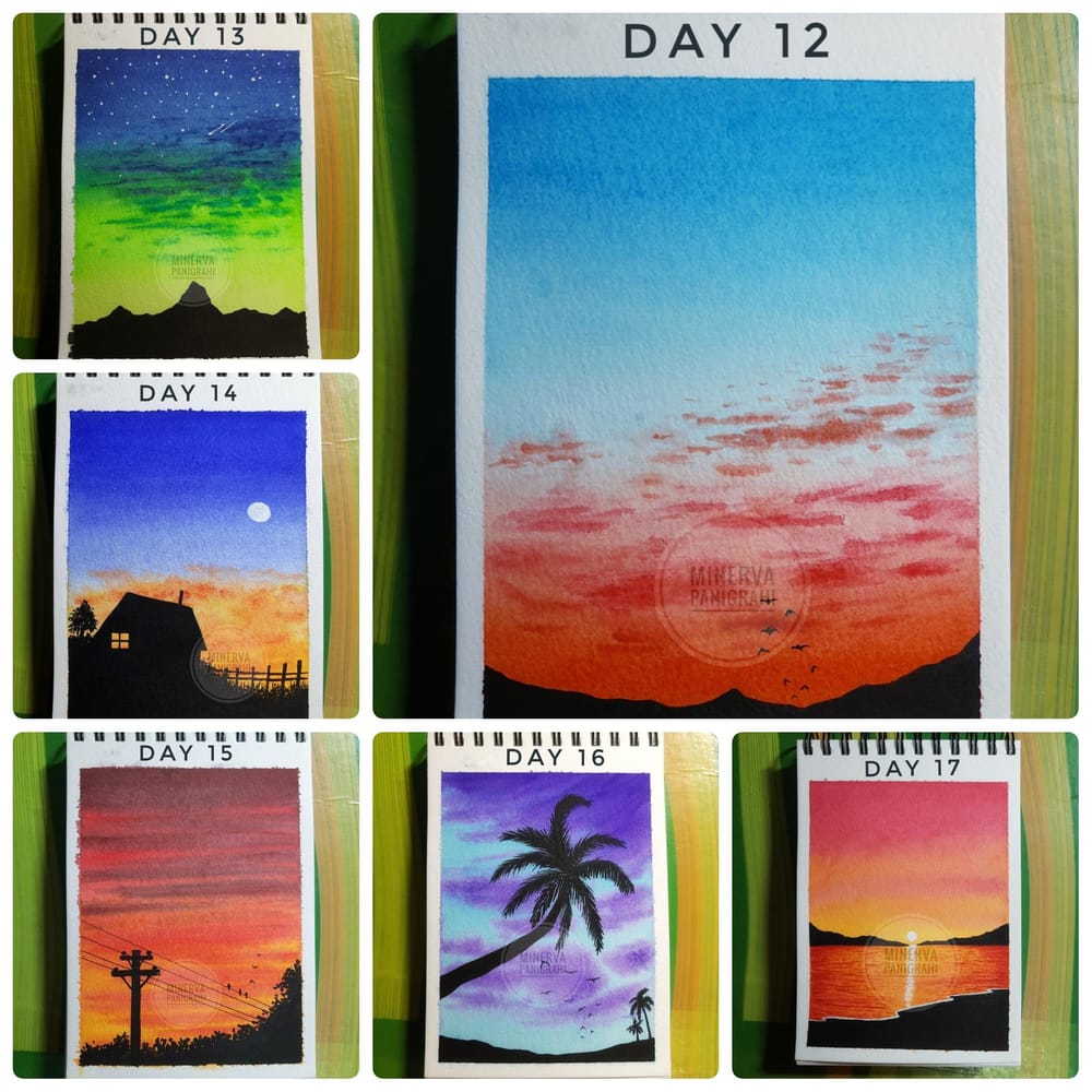 30 Days of Bold and Beautiful Skies Watercolor Challenge | Skillshare ...