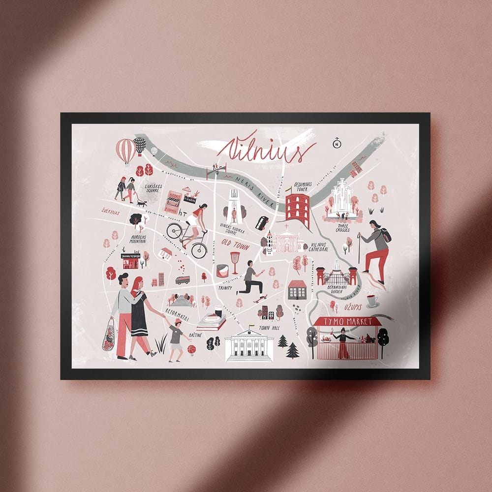 Vilnius, Lithuania - Illustrated map | Skillshare Student Project