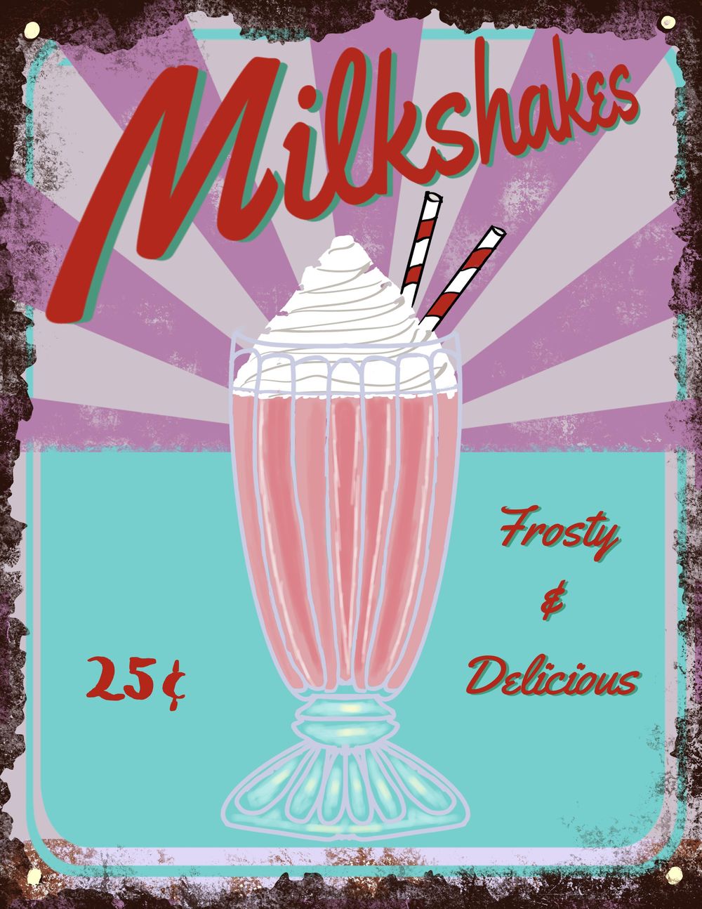 Milkshake vintage sign | Skillshare Student Project