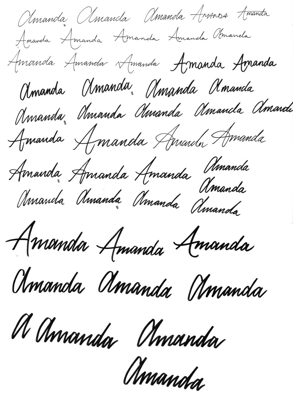 "Amanda" script lettering | Skillshare Student Project