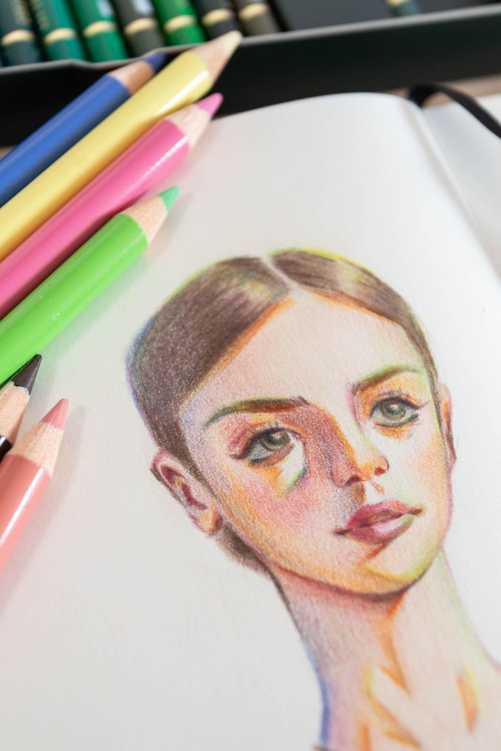 Coloured pencil portrait | Skillshare Student Project