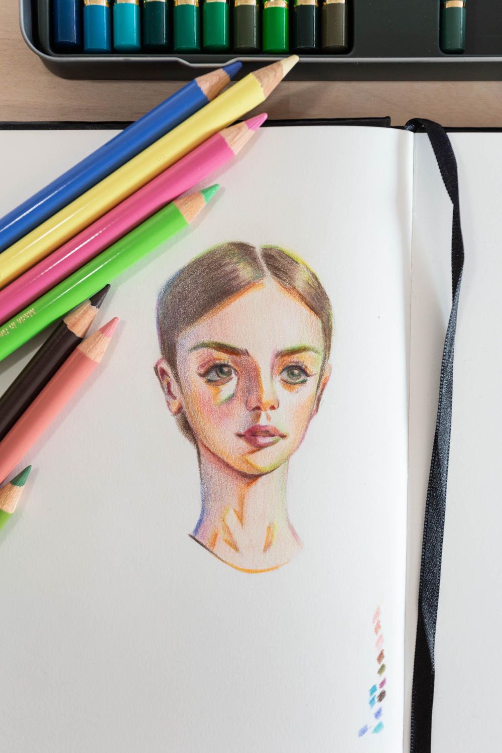 Coloured pencil portrait | Skillshare Student Project