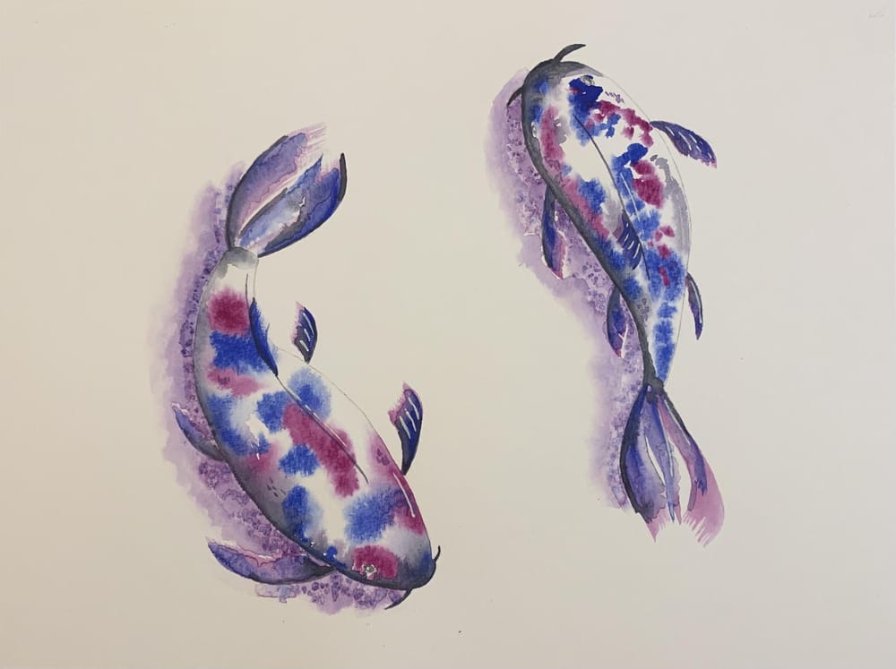 koi fish with regular watercolor | Skillshare Student Project