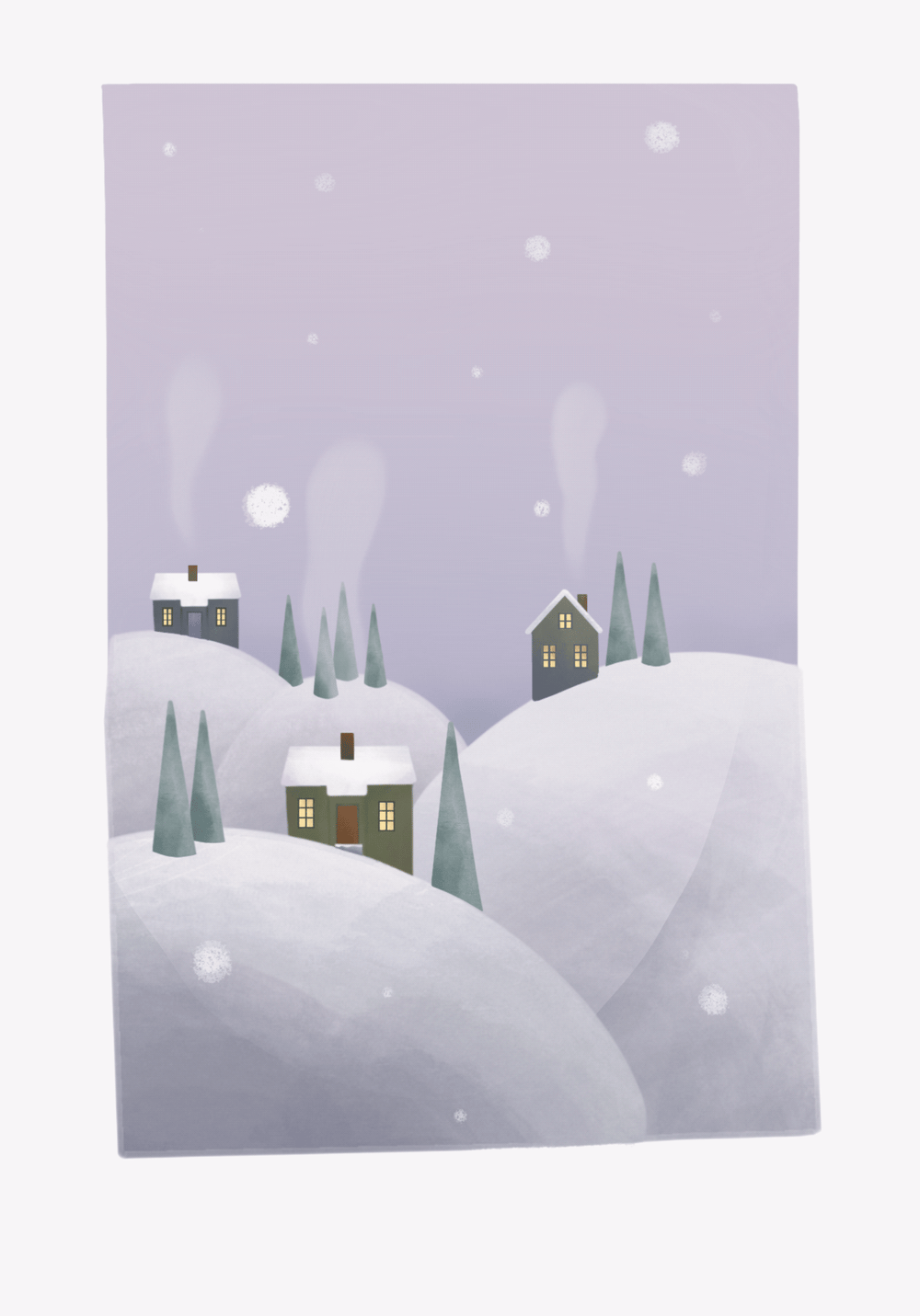 Winter village in Procreate | Skillshare Student Project
