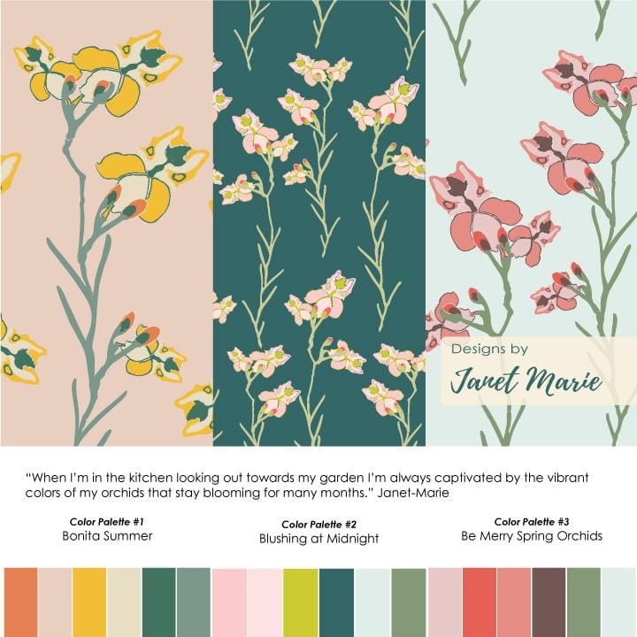Orchid Flourish Repeat Pattern and Color Palette | Skillshare Student Project