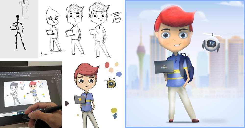 Tech Kid with his Robot | Skillshare Student Project