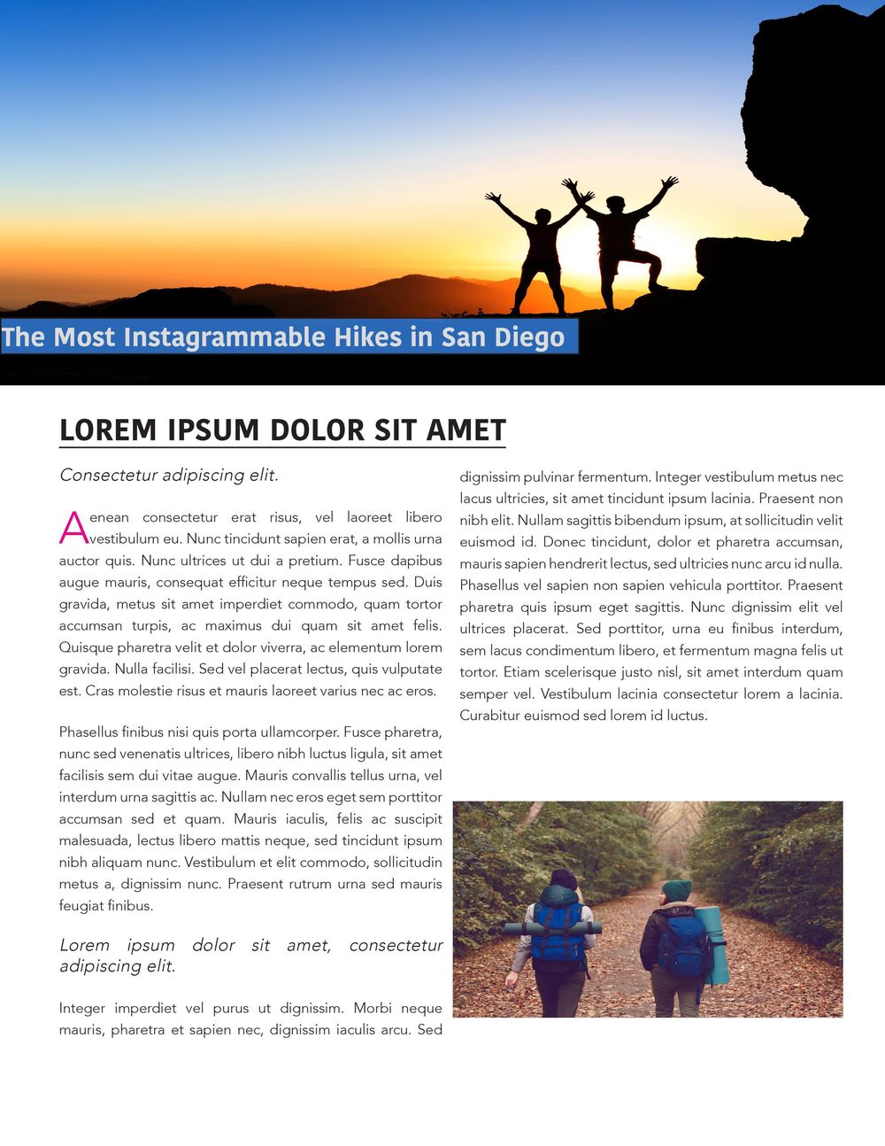 Hikers Magazine-InDesign Essentials | Skillshare Student Project