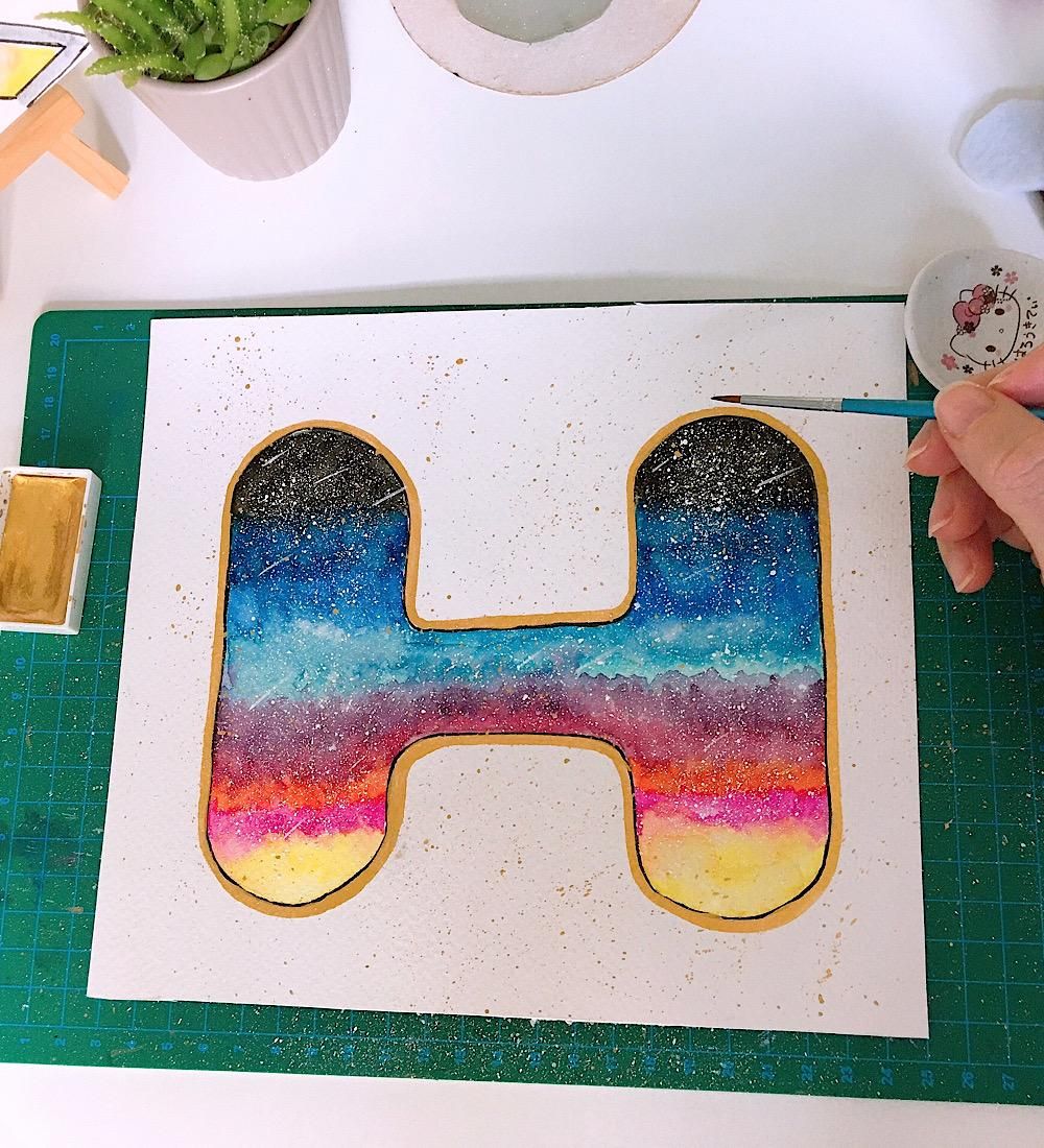 Dramatic Rainbow Monogram (Sample Project) | Skillshare Student Project