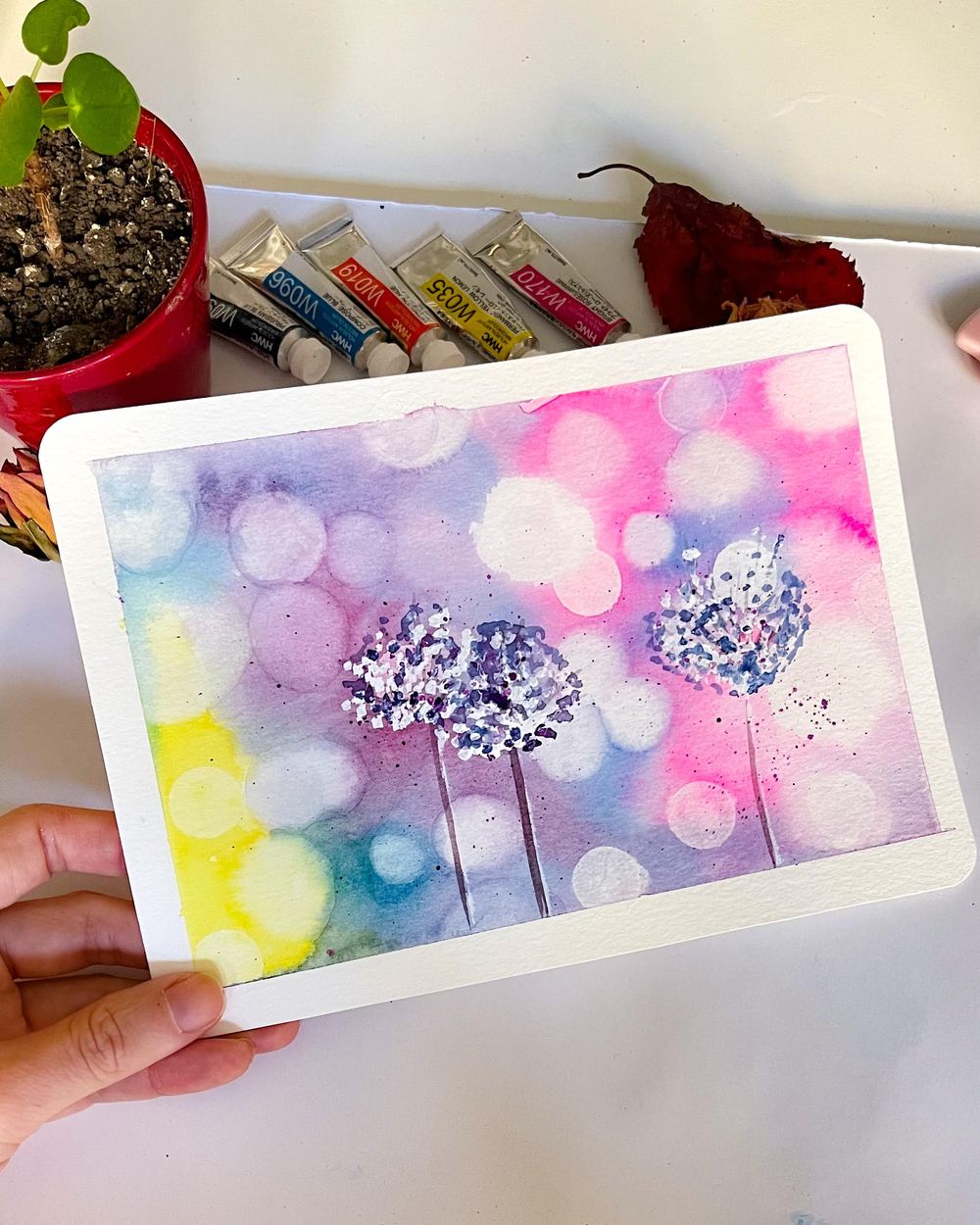 SAMPLE PROJECT: Whimsical Watercolor Painting Using Bokeh Effect | Skillshare Student Project