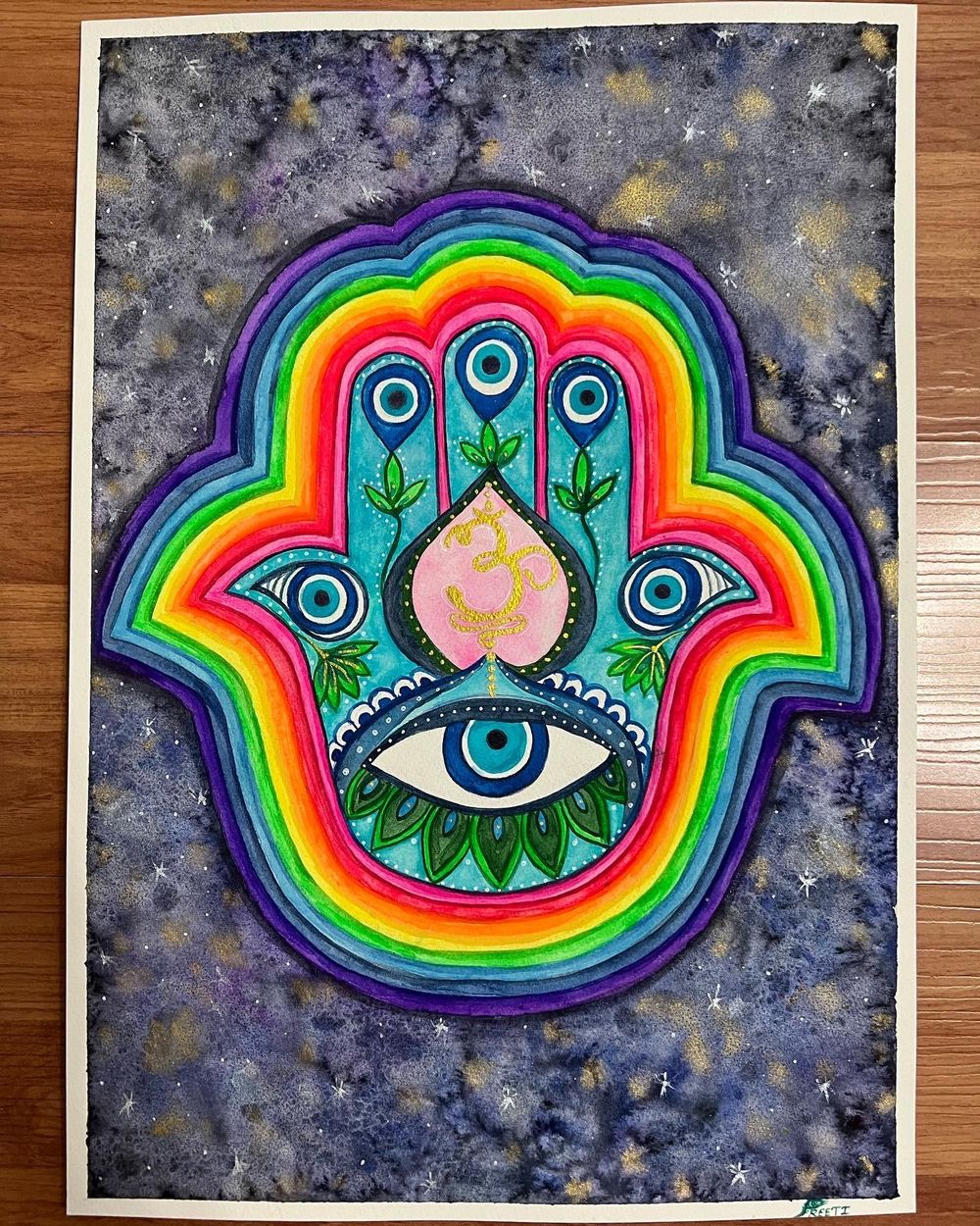 Hamsa hand with Om symbol | Skillshare Student Project
