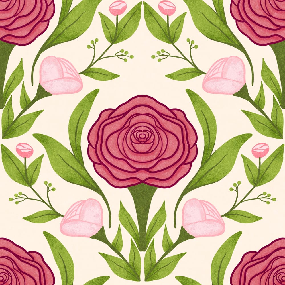 Floral Repeat Diamond Pattern | Skillshare Student Project