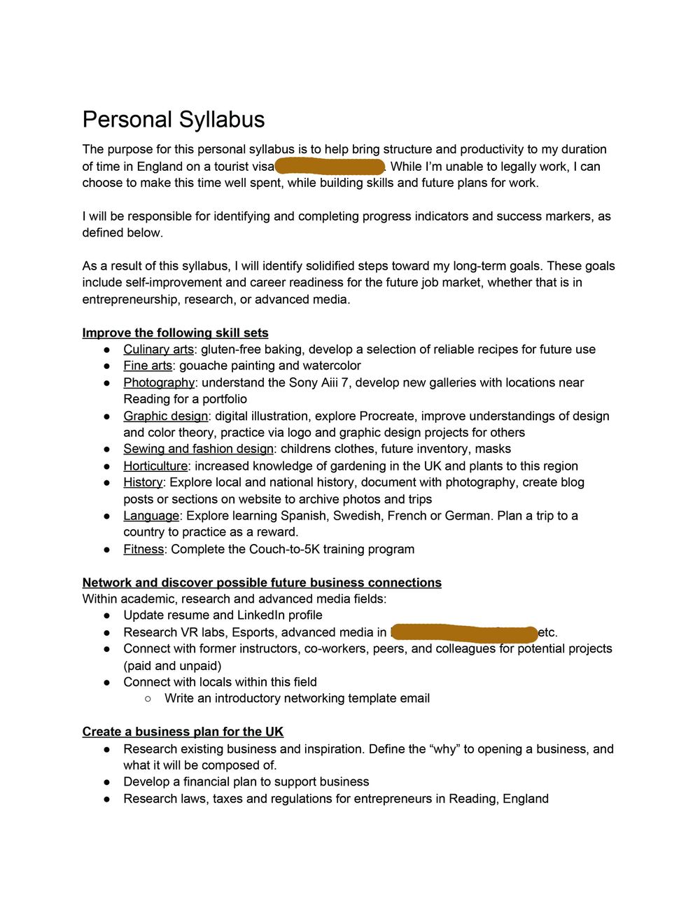 Personal Syllabus | Skillshare Student Project