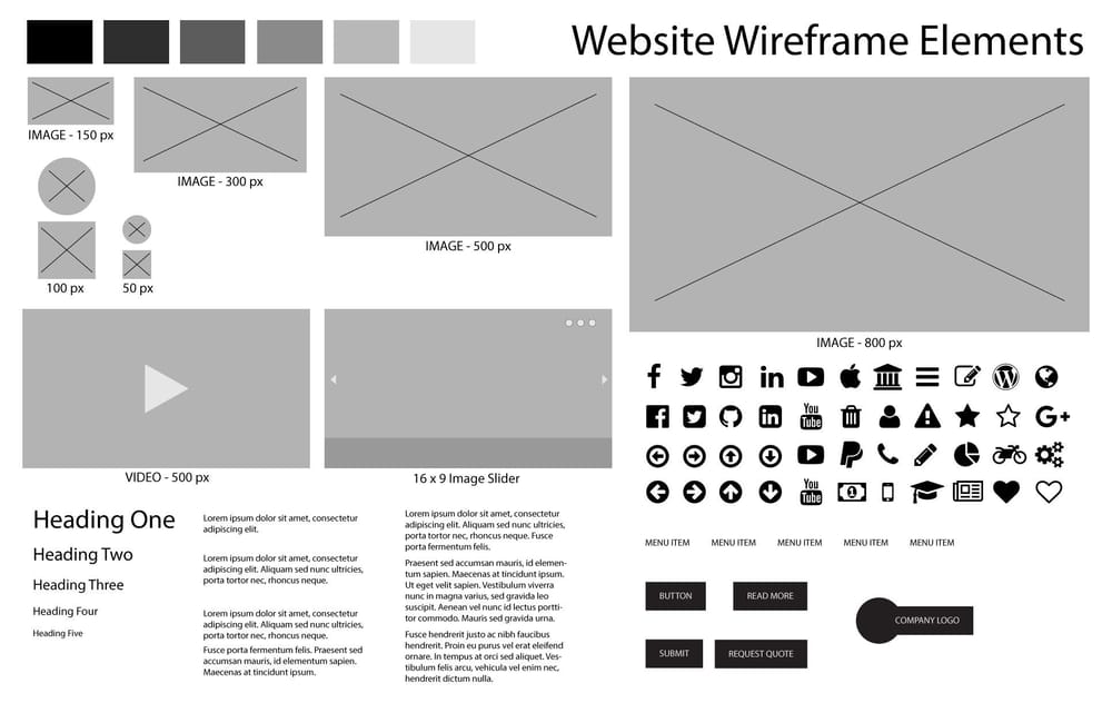 Wireframe Elements in Illustrator | Skillshare Student Project