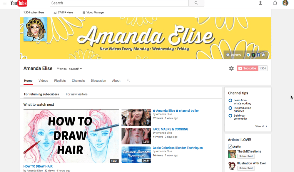 Amanda Elise's Art Channel | Skillshare Student Project