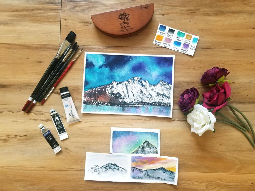 Winter Lights: Paint Glowing Winter Skies with Watercolor | Skillshare Student Project