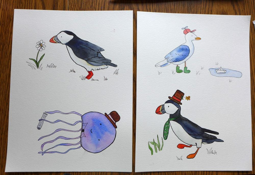 Whimsical animals in watercolor from realistic inspirations ...