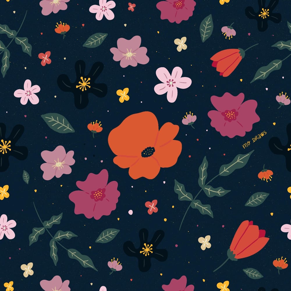 Dark floral pattern | Skillshare Student Project