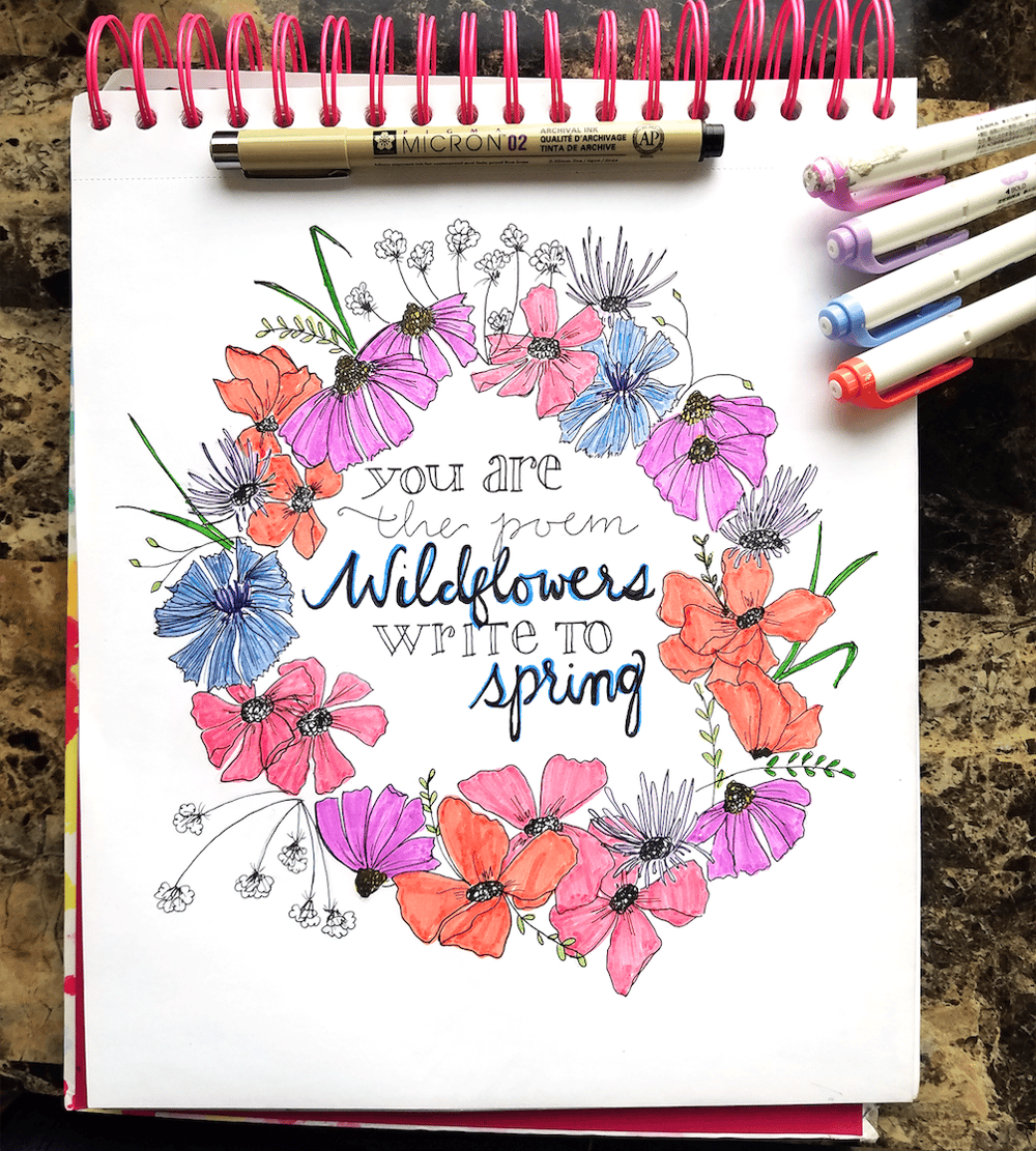wildflowers + lettering | Skillshare Student Project